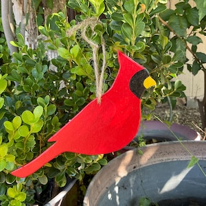Wooden Cardinal, Bird Decor, Spring Decor, Red Bird, Wooden Red ...