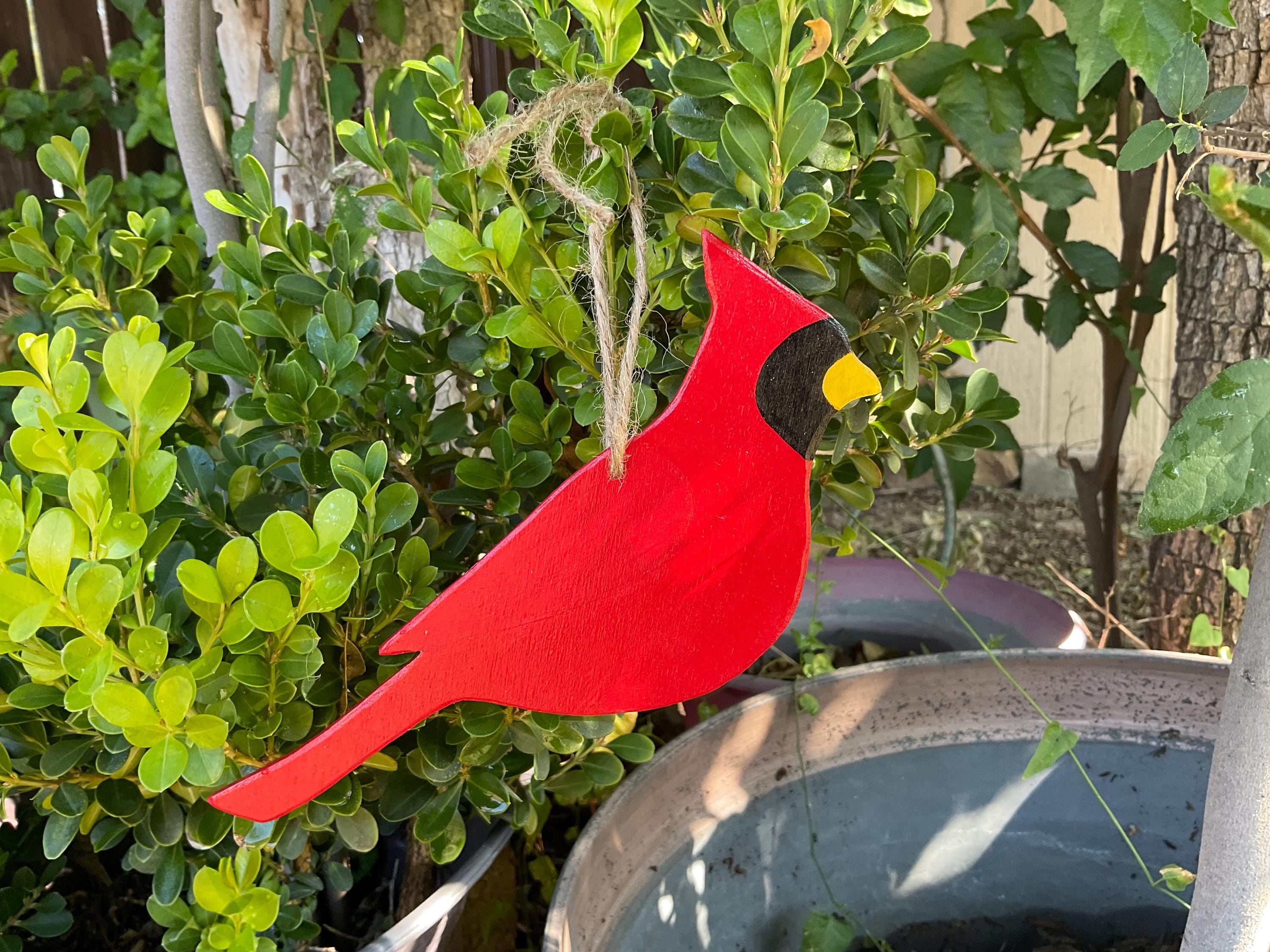 Wooden Cardinal, Bird Decor, Spring Decor, Red Bird, Wooden Red ...