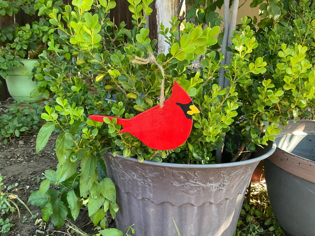 Wooden Cardinal, Bird Decor, Spring Decor, Red Bird, Wooden Red ...