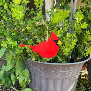 Wooden Cardinal, Bird Decor, Spring Decor, Red Bird, Wooden Red ...