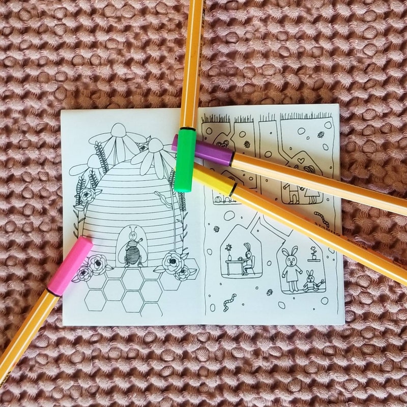 Mini Coloring Book - Etsy