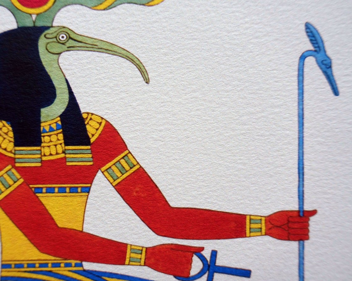 Thoth God of Wisdom Writing and Magic. Cool Egyptian Wall | Etsy