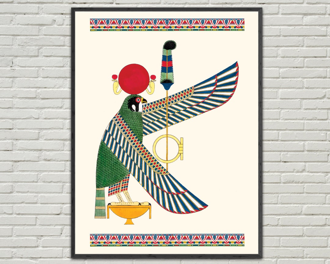 Horus, Egyptian God. Falcon With Shen Ring for Eternal Protection. Fine ...