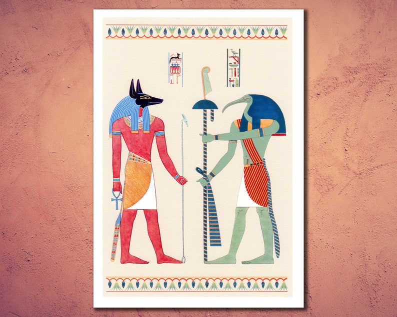 Egyptian Gods Anubis & Thoth. Masterpiece of Egyptian Art. - Etsy UK