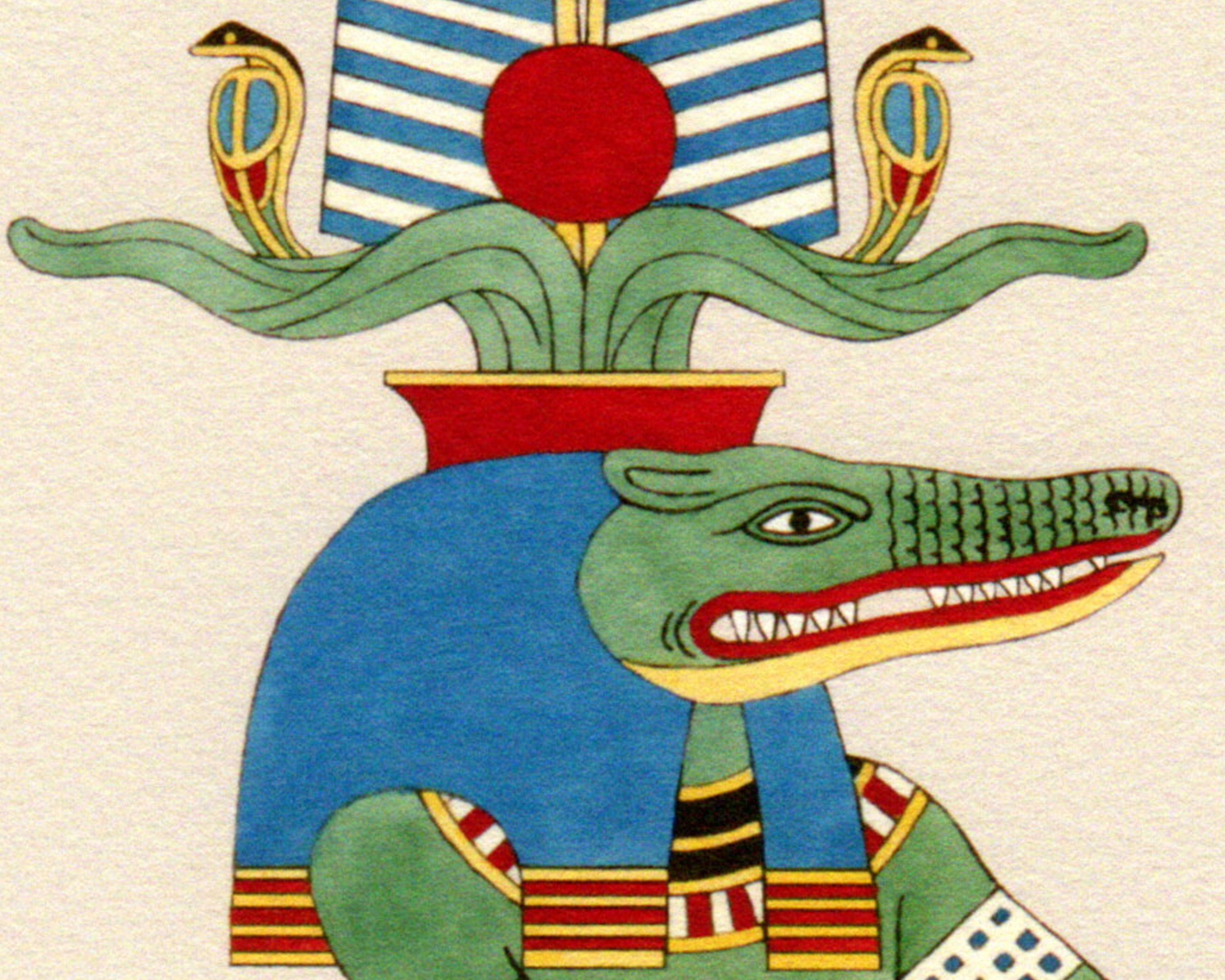 Gods of Egypt. Sobek, the Crocodile God. Fine Art Print From 1826 ...