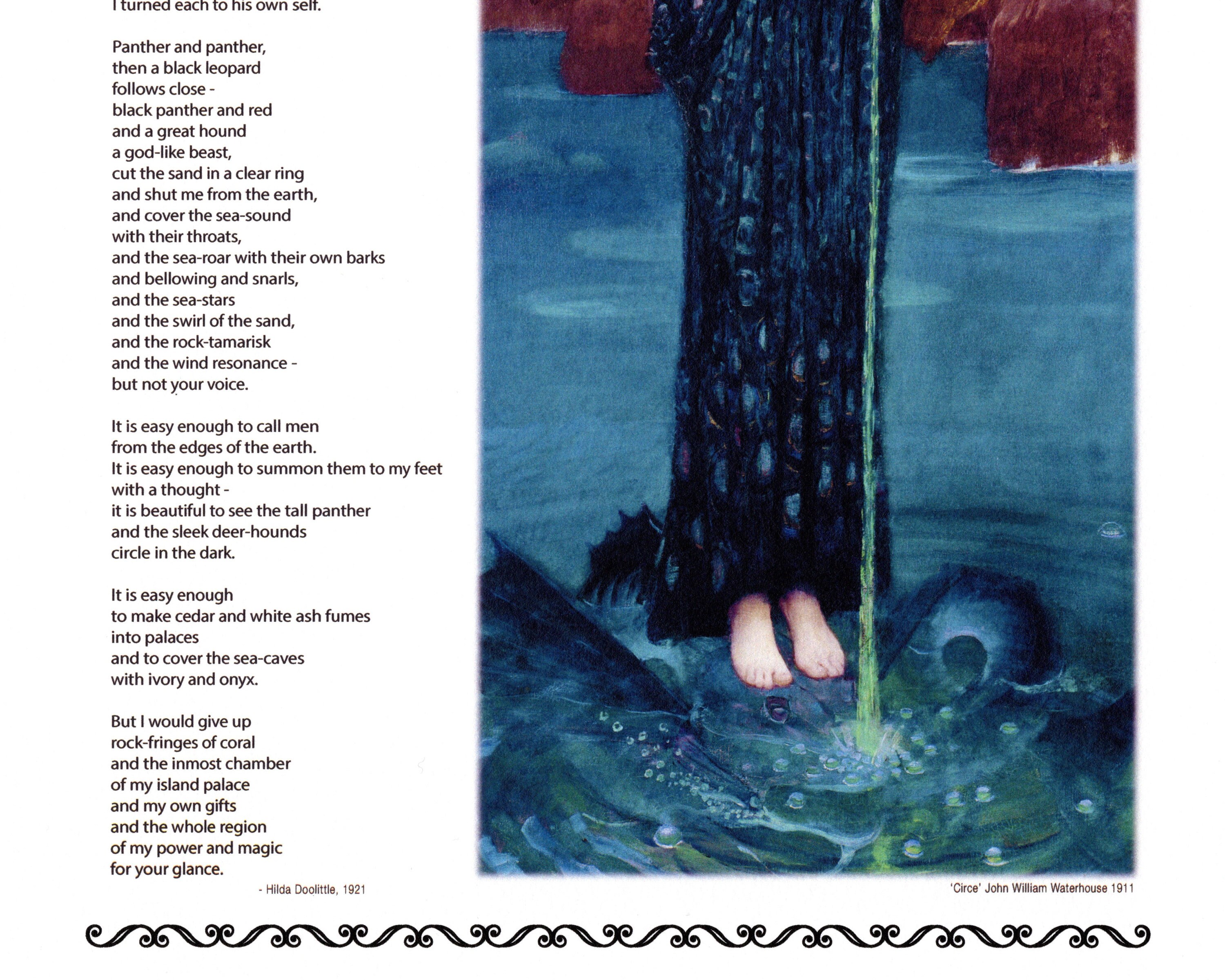 Circe Art Print: Pre-raphaelite Painting by Waterhouse, Poem by H.D ...