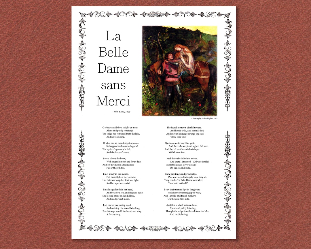 La Belle Dame Sans Merci by Famous Romantic Poet, John Keats. Painting ...