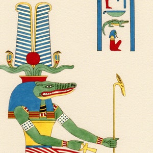 Gods of Egypt. Sobek, the Crocodile God. Fine Art Print From 1826 ...