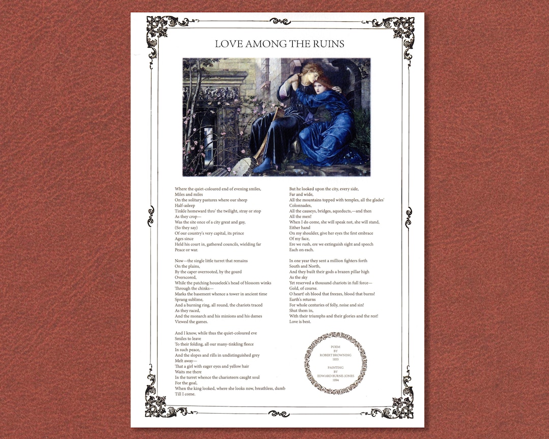 Poetry Print: 'love Among the Ruins' by Robert Browning With the Painting by Edward Burne-jones ...