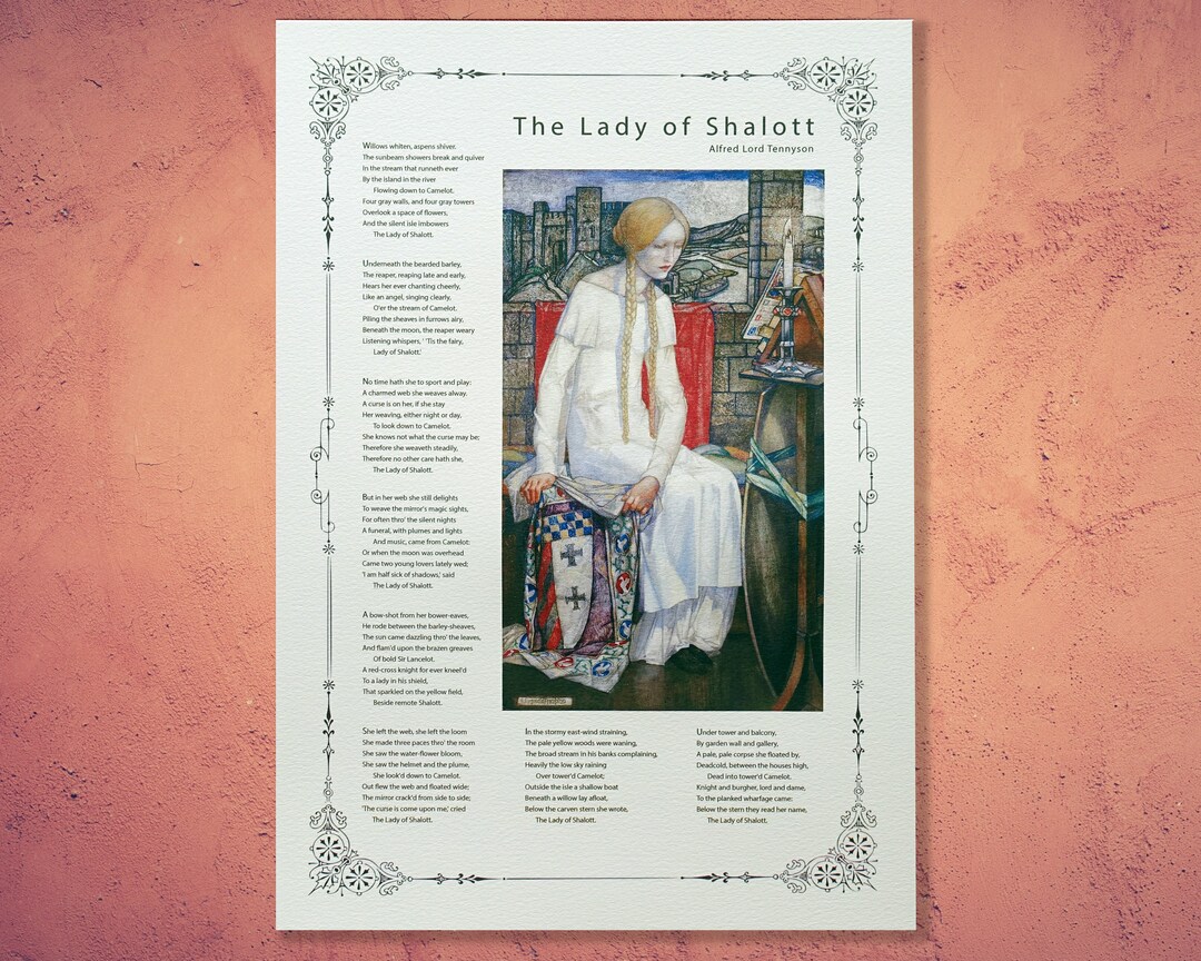 Poetry Print: 'the Lady of Shalott' Selected Verses by - Etsy