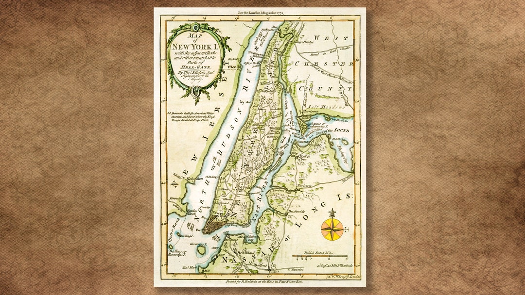 Map of New York, 1778 for the London Magazine. Unique Insight Into This ...
