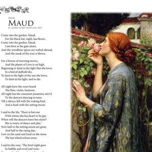 Poetry Print: 'maud' Selected Verses by Lord Tennyson. Painting by John ...