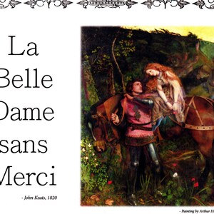 Poetry Print: 'la Belle Dame Sans Merci' by Famous Romantic Poet, John ...