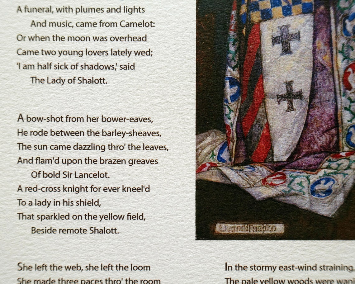 Poetry Print: 'the Lady of Shalott' Selected Verses by - Etsy