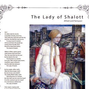 The Lady of Shalott. Poetry Print. the Complete Poem in Two Prints. Pre ...