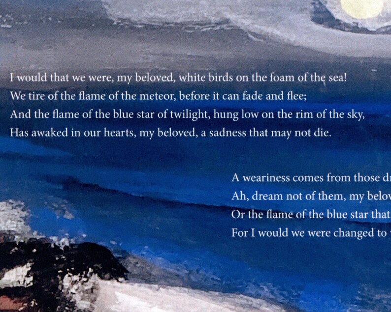 Yeats Poetry Print: 'the White Birds.' the Poet's Yearning for Escape ...