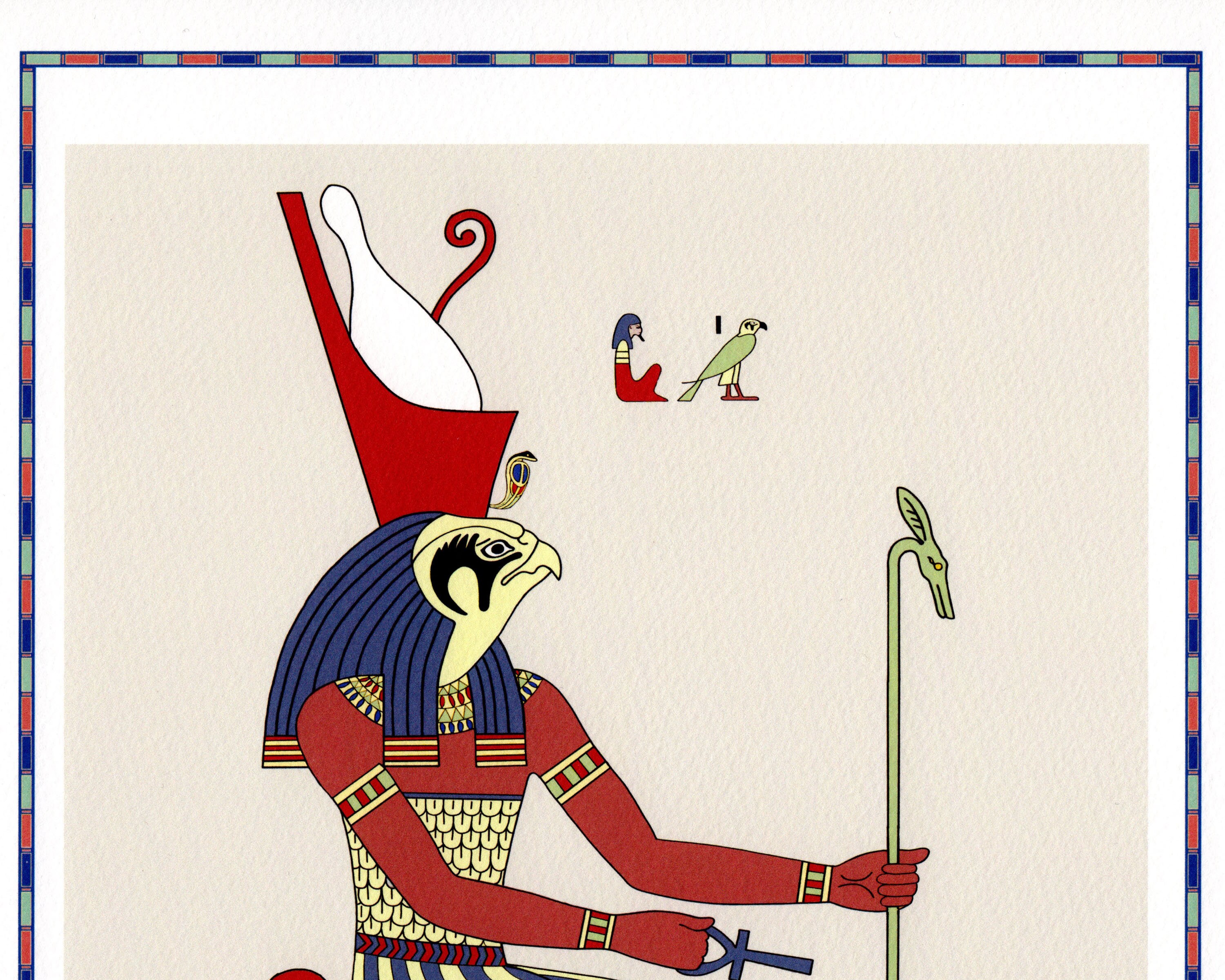 Horus Print, Falcon God, Egyptian Pantheon Lithograph, From 2,500 Year ...