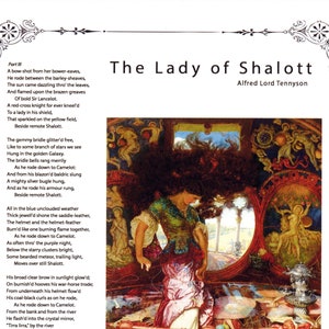 The Lady of Shalott. Poetry Print. the Complete Poem in Two Prints With ...