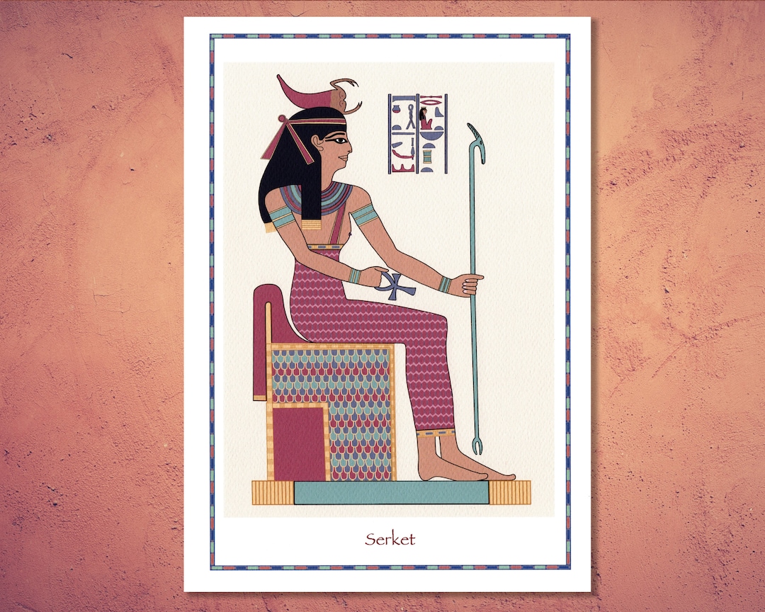 Serket, Scorpion Goddess, Unique Reproduction From the Tomb of Nefertari. Rare & Unusual From a ...