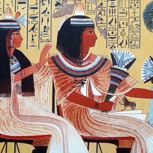 Ancient Egypt Family Life: Children Offering to Their Parents. Fine Art ...
