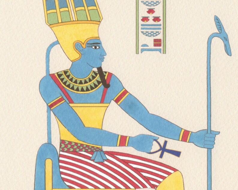 Egypt Art: Supreme God Amun Ra. Fine Art Reproduction From a 19th C ...