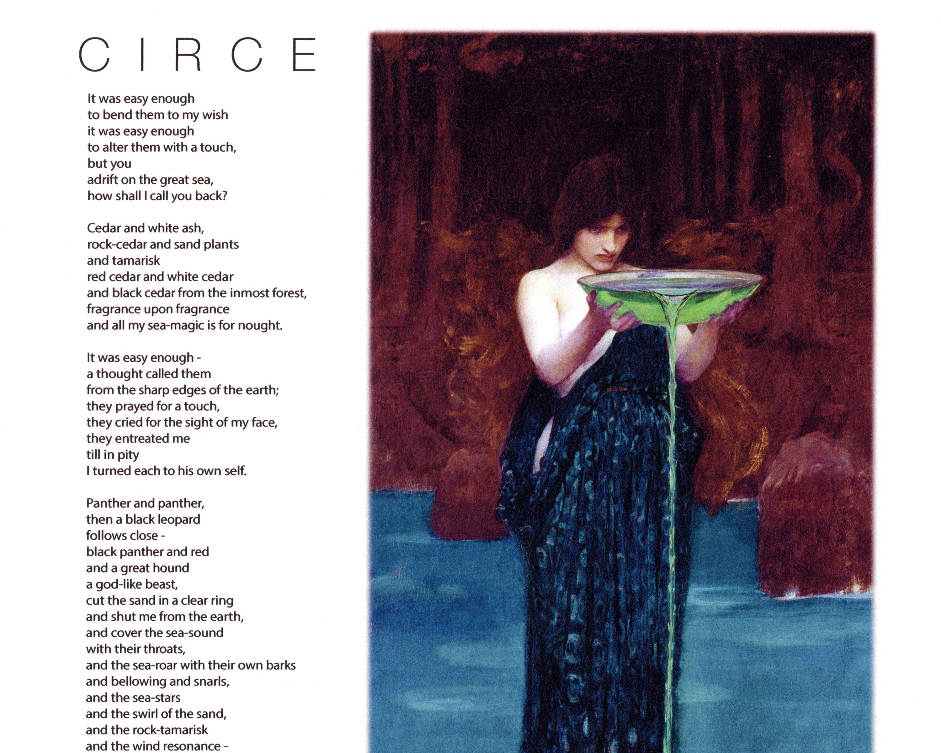Circe Art Print: Pre-raphaelite Painting by Waterhouse, Poem by H.D ...