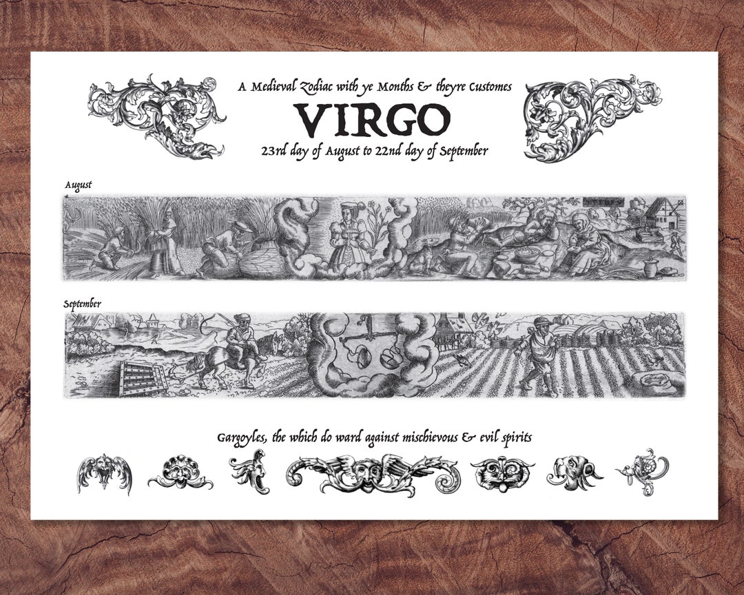 Star Sign Print Virgo. From a Medieval Zodiac of 1559 by Franz Brun ...