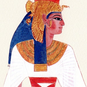 Goddess Isis With Queen Nefertari. Fine Art Print of Ancient Egypt Wall ...