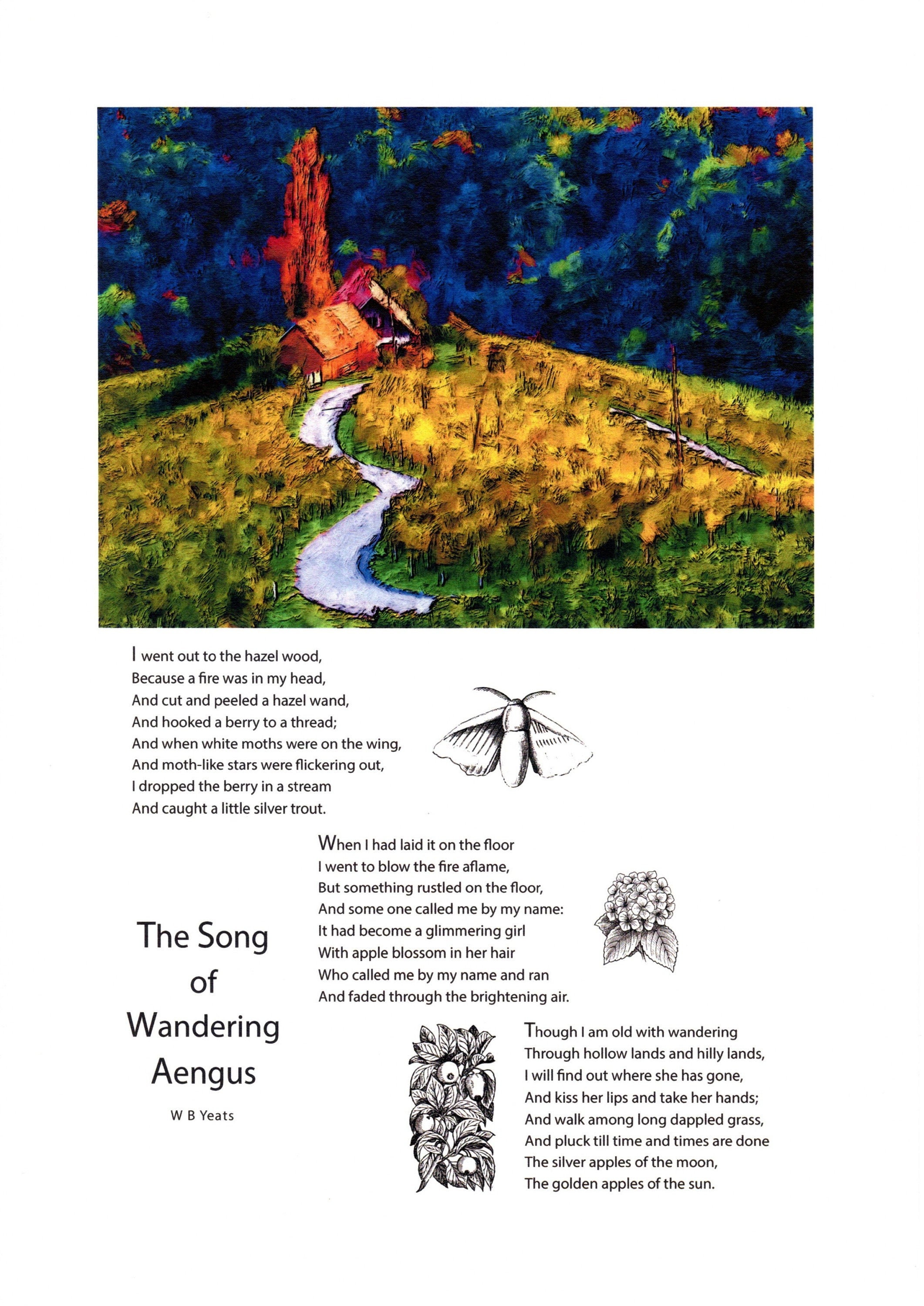Poetry Print: the Song of Wandering Aengus by WB Yeats. Last - Etsy UK