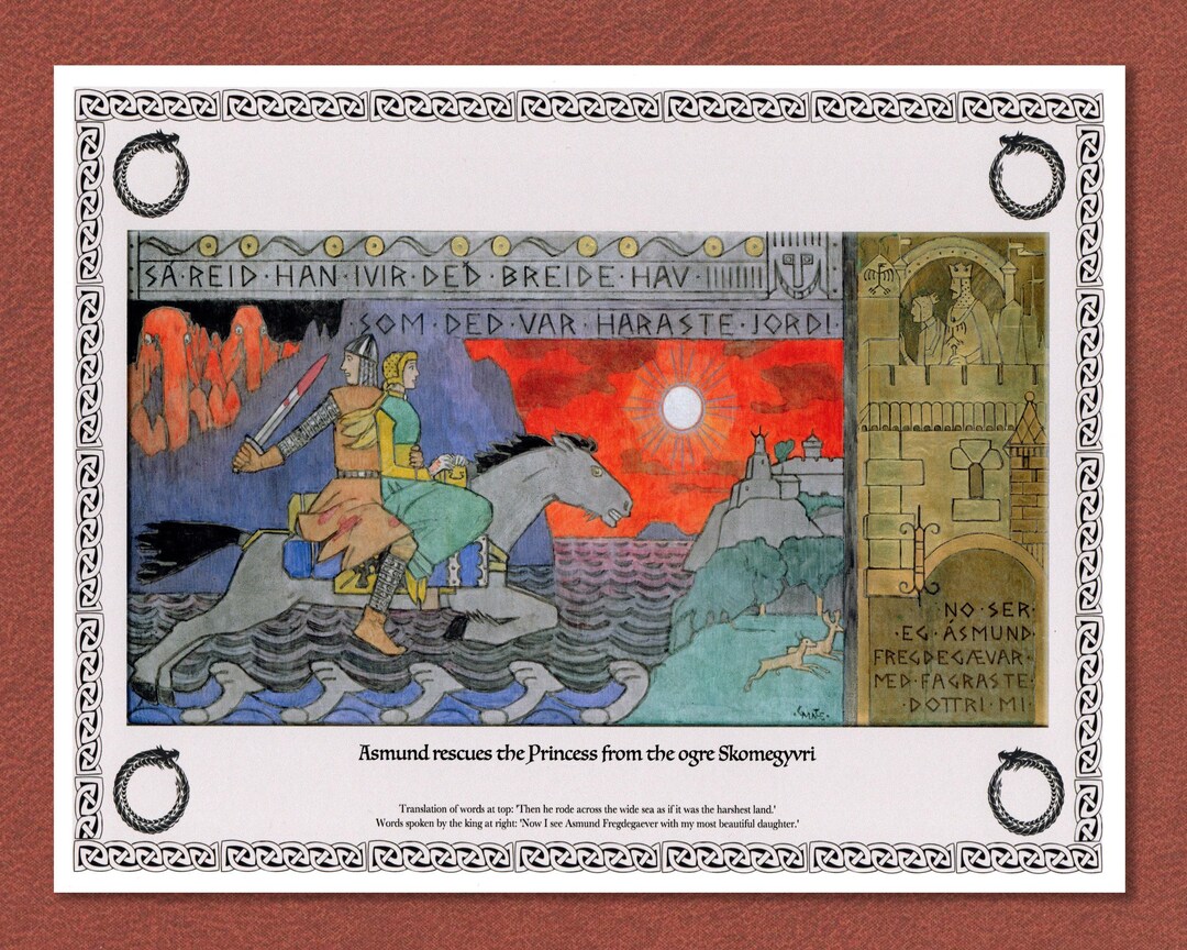 Great Art From Gerhard Munthe. Asmund, 12th C. Norwegian Hero, Rescues ...