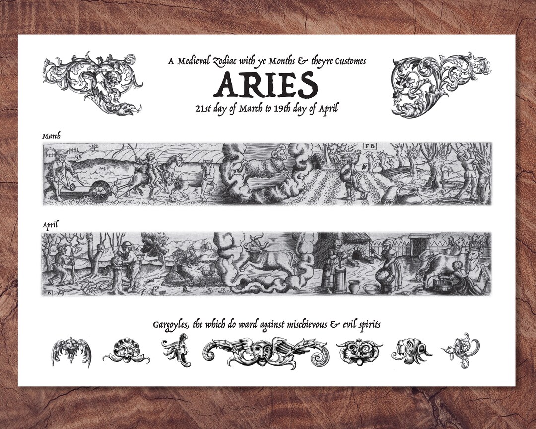Medieval Aries Zodiac Print, 1559 Franz Brun Art - Etsy