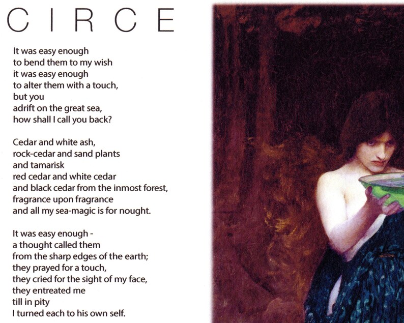 Circe Art Print: Pre-raphaelite Painting by Waterhouse, Poem by H.D ...