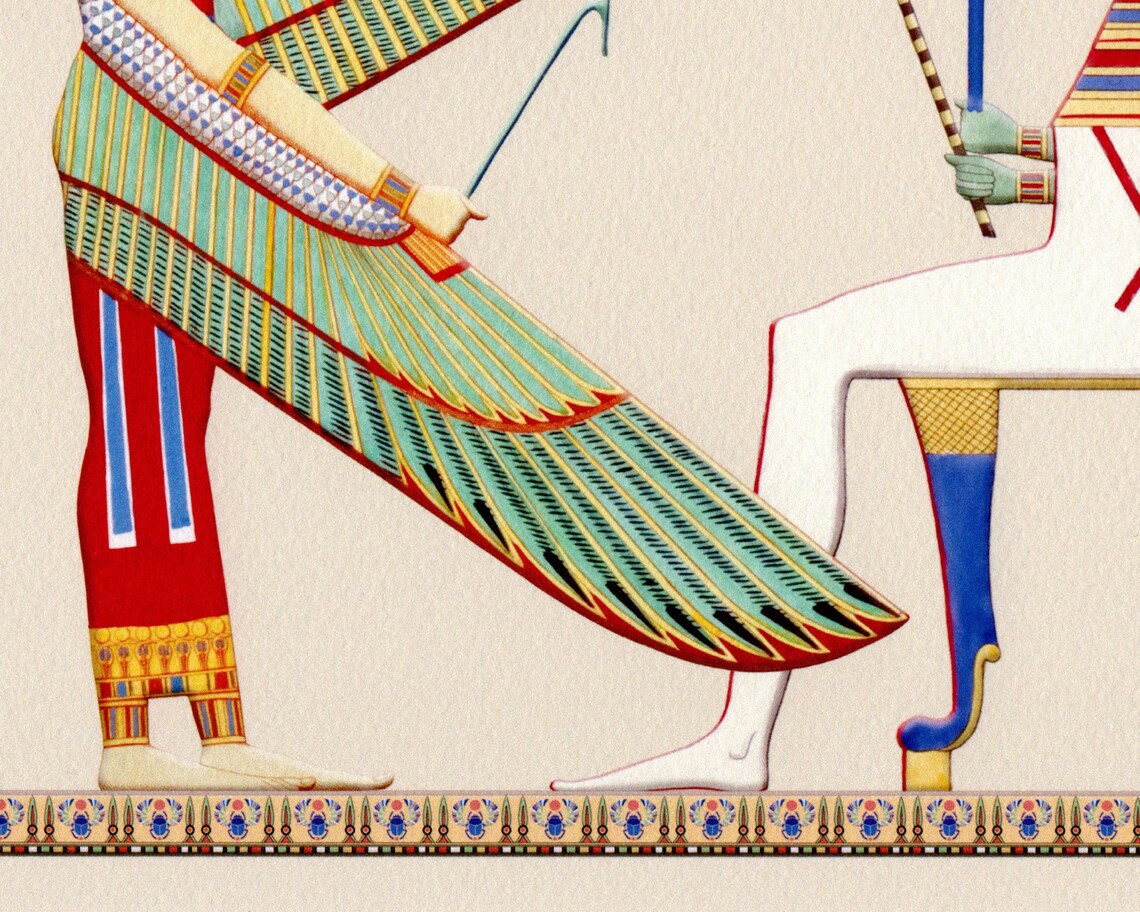 Isis With Osiris. Two Great Gods of Egypt Beneath the Protecting Wings ...