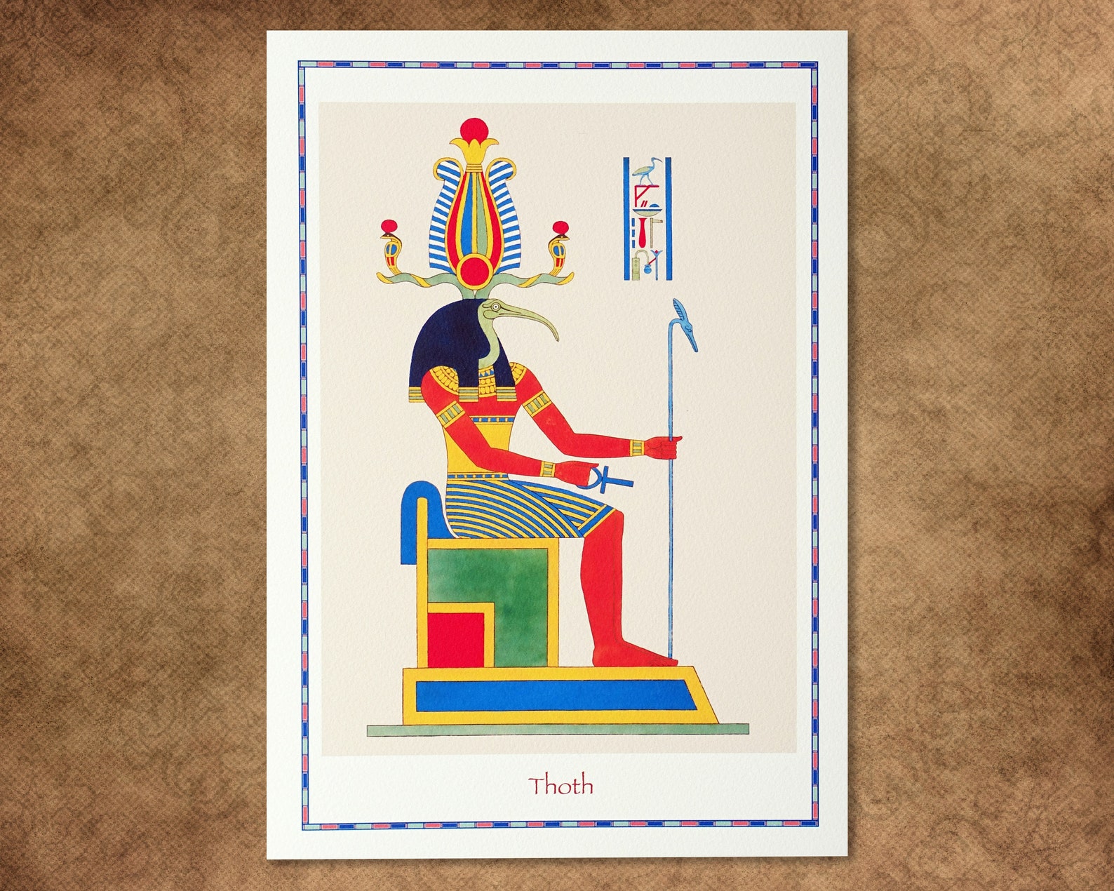 Thoth God of Wisdom Writing and Magic. Cool Egyptian Wall - Etsy