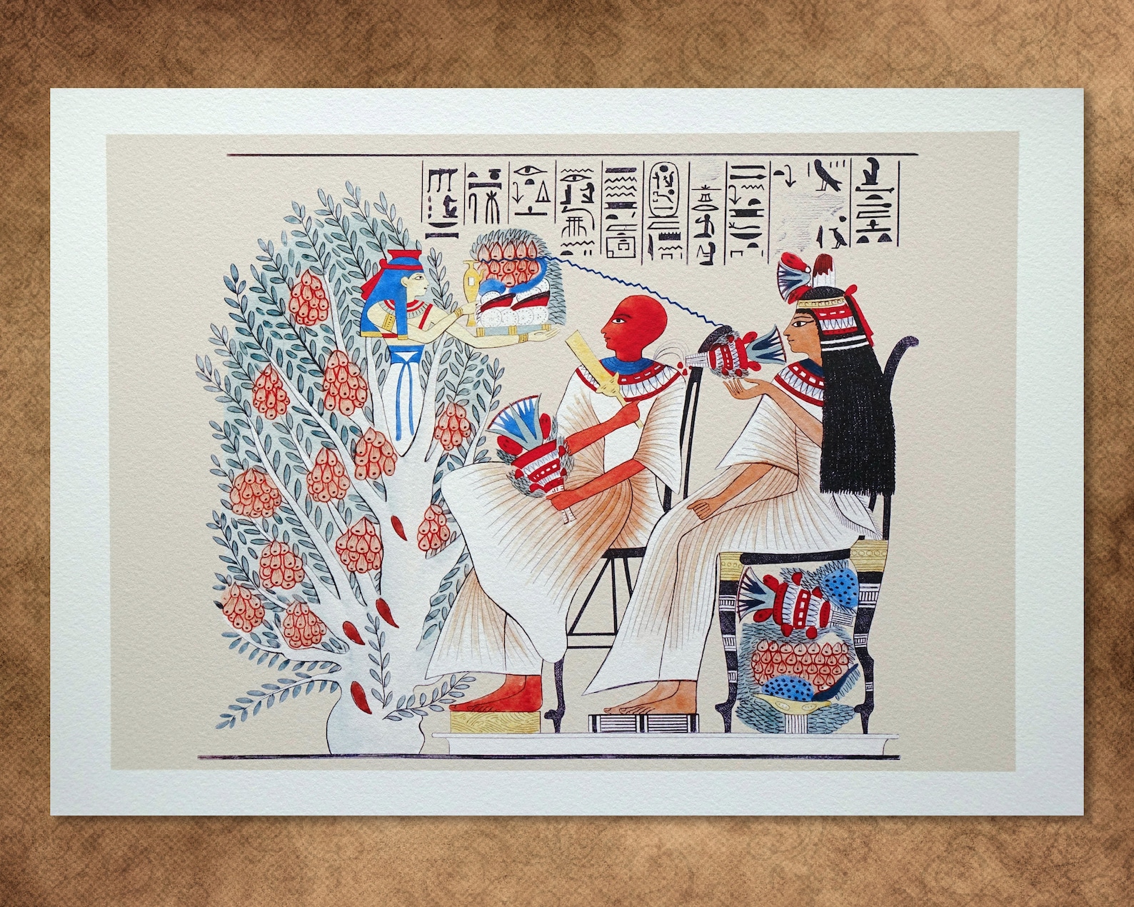 Goddess Nut Ancient Egypt Art Print: Sacred Sycamore Tree, Water of ...