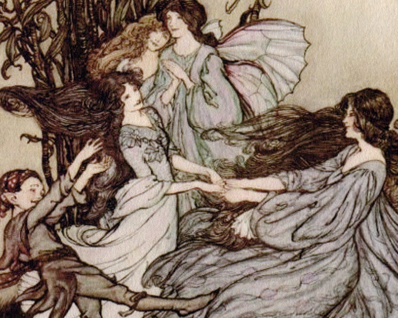 Arthur Rackham: Dancing Fairies From Peter Pan. Giclée Reproduction on ...