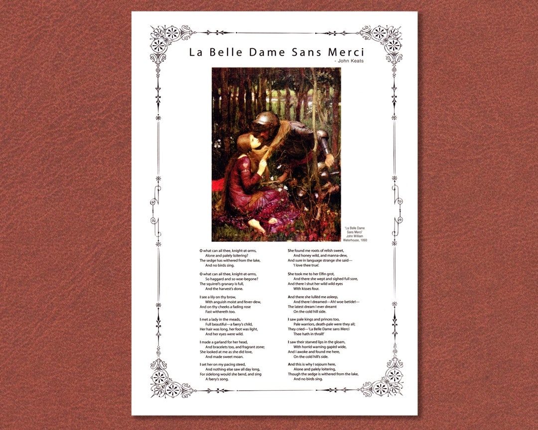 Poetry Print: 'la Belle Dame Sans Merci' by John Keats. Painting by ...
