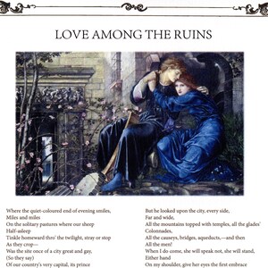 Poetry Print: 'love Among the Ruins' by Robert Browning With the ...