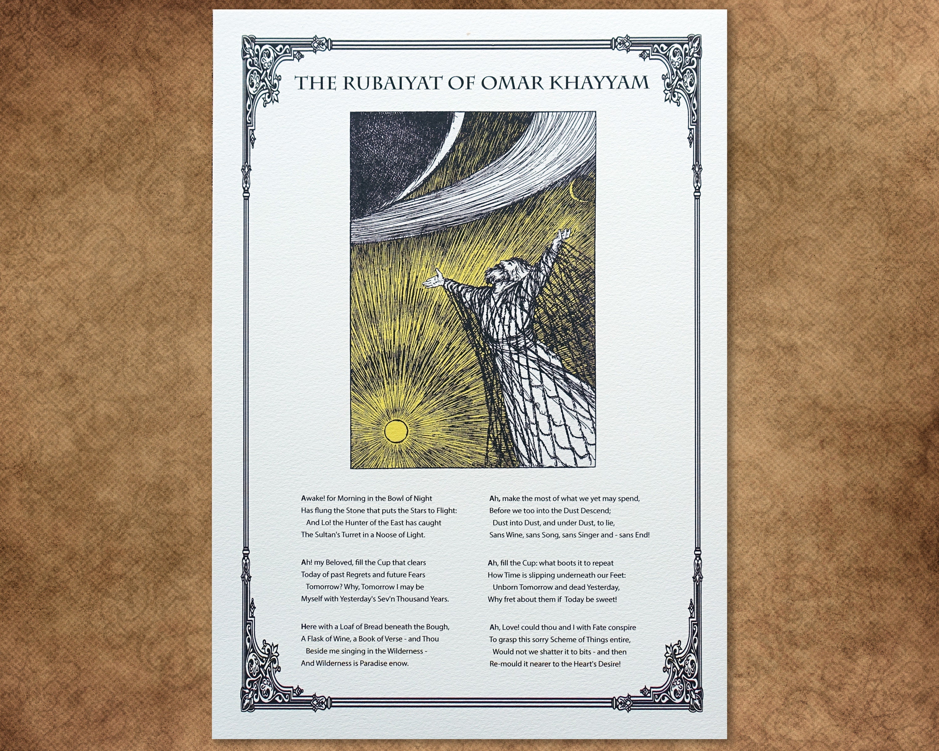Famous Love Poem Print. the Rubaiyat of Omar Khayyam. Timeless - Etsy UK