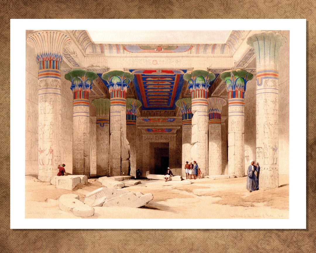 David Roberts Print: 'temple of Isis' by Famous 19th C. Artist ...