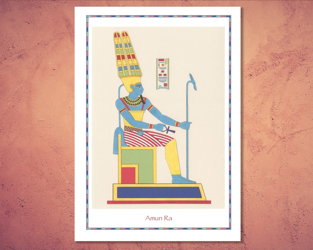 Egypt Art: Supreme God Amun Ra. Fine Art Reproduction From a 19th C ...