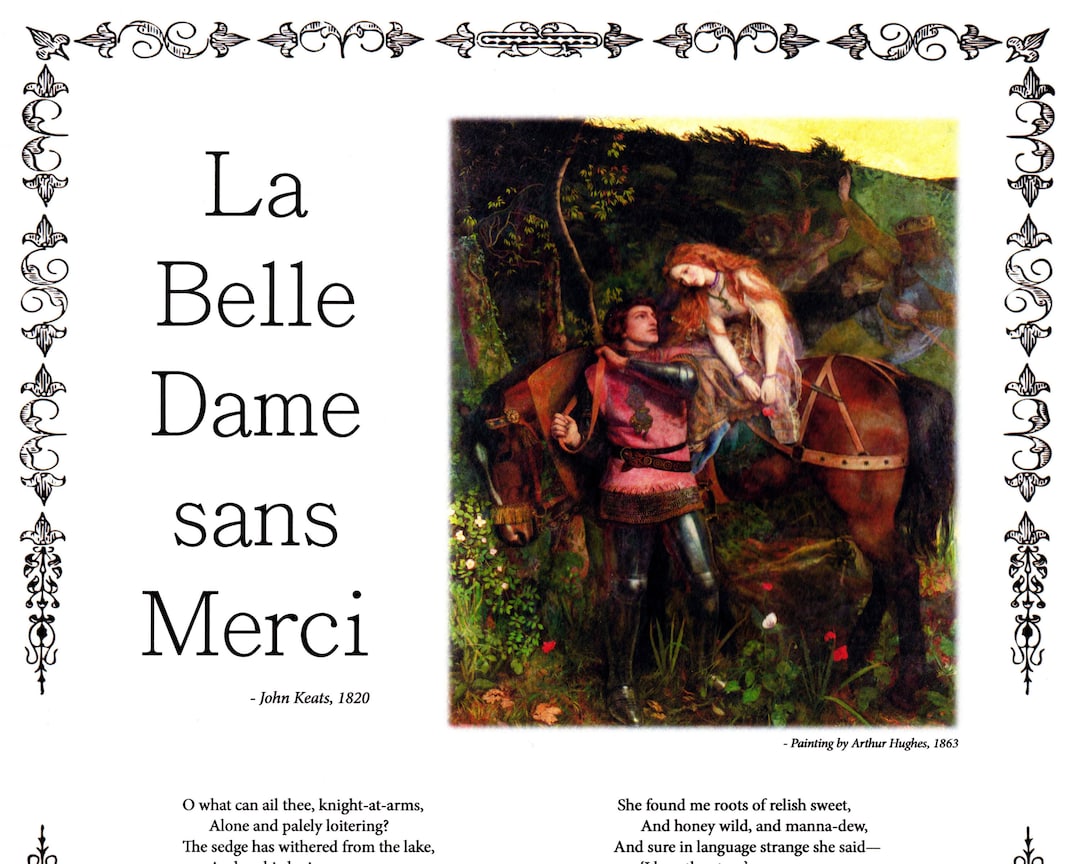 Poetry Print: 'la Belle Dame Sans Merci' by Famous Romantic Poet, John ...