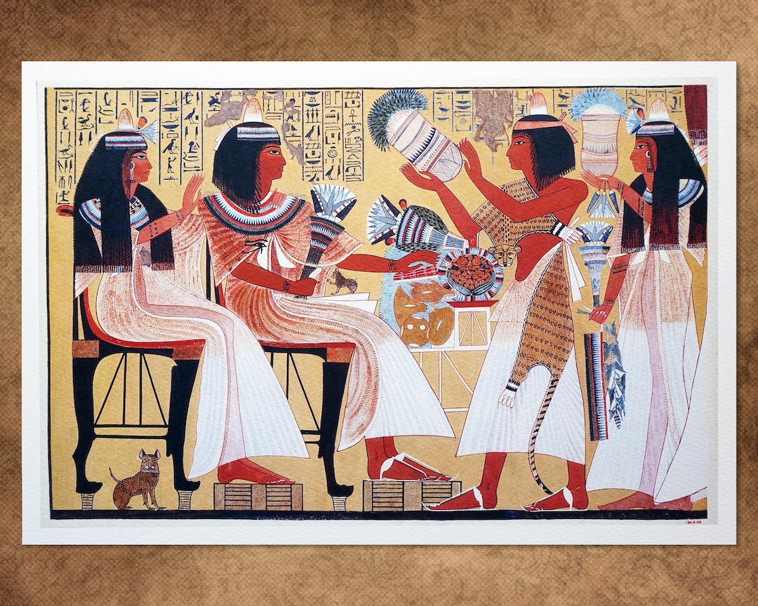 Ancient Egypt Family Life: Children Offering to Their Parents. Fine Art ...