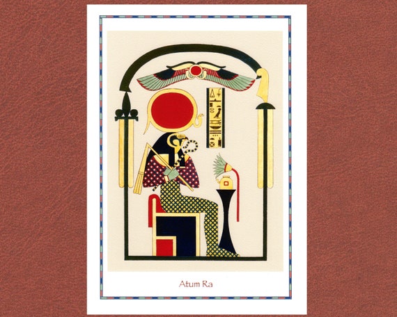 Impresión de Egipto: Gran dios Atum Ra. Letra de bellas artes | Etsy
