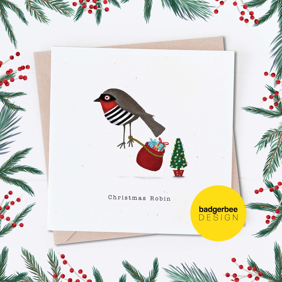 Christmas Robin Card Funny Pun Robin Christmas Card Robin - Etsy