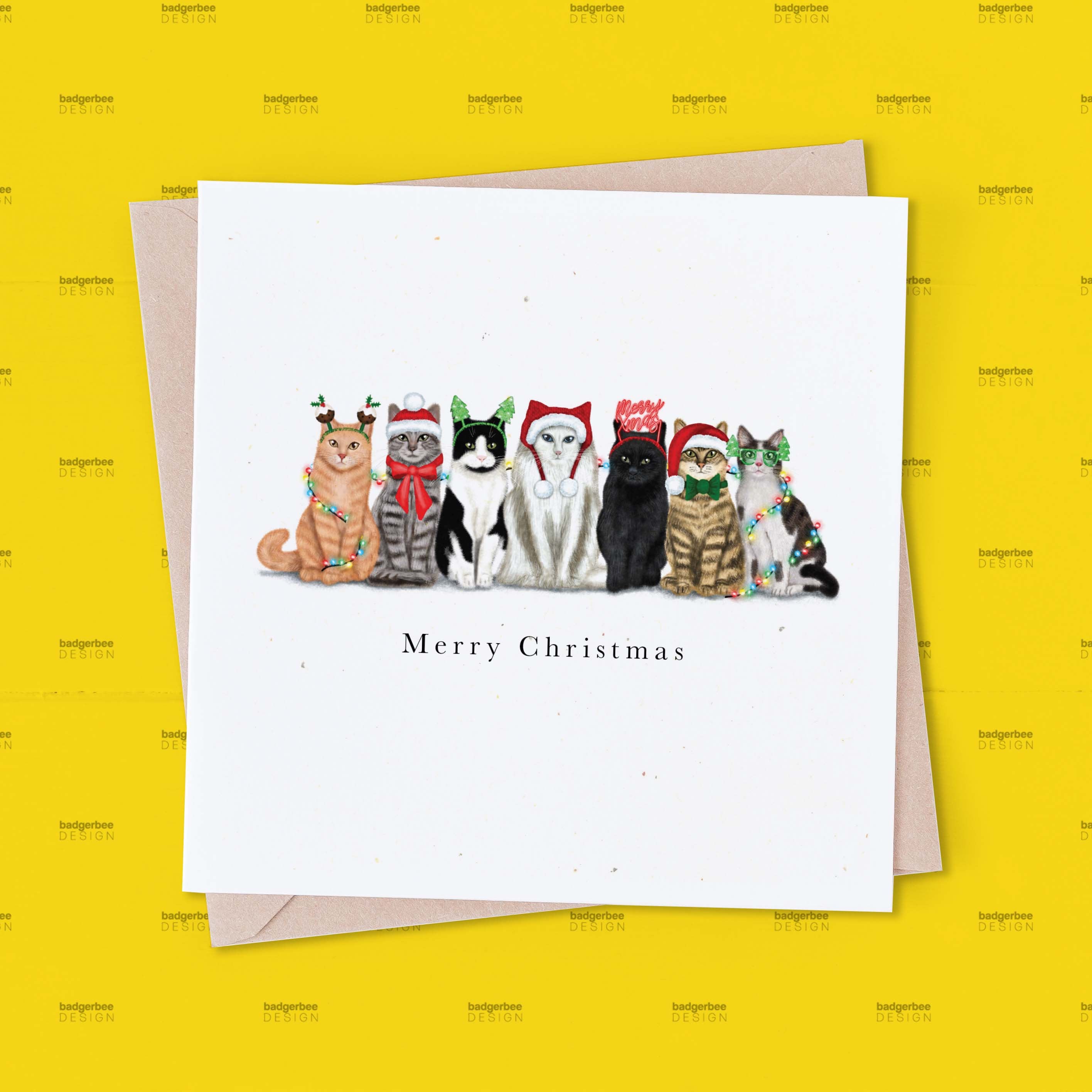 Merry Christmas Cat Card Funny Cat Christmas Card - Etsy UK