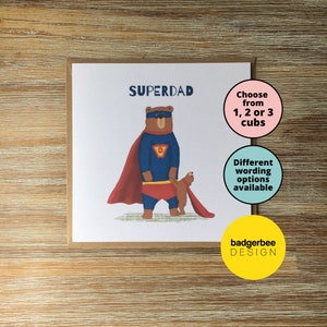 Fathers Day Card UK for Daddy, Dad, Super Dad Card, Cute Superhero ...