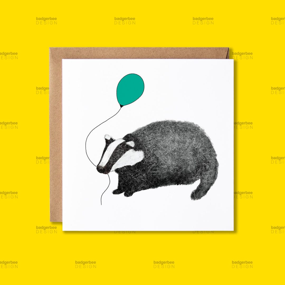 Badger Birthday Card, Badger Celebration Card, Congratulations Card ...