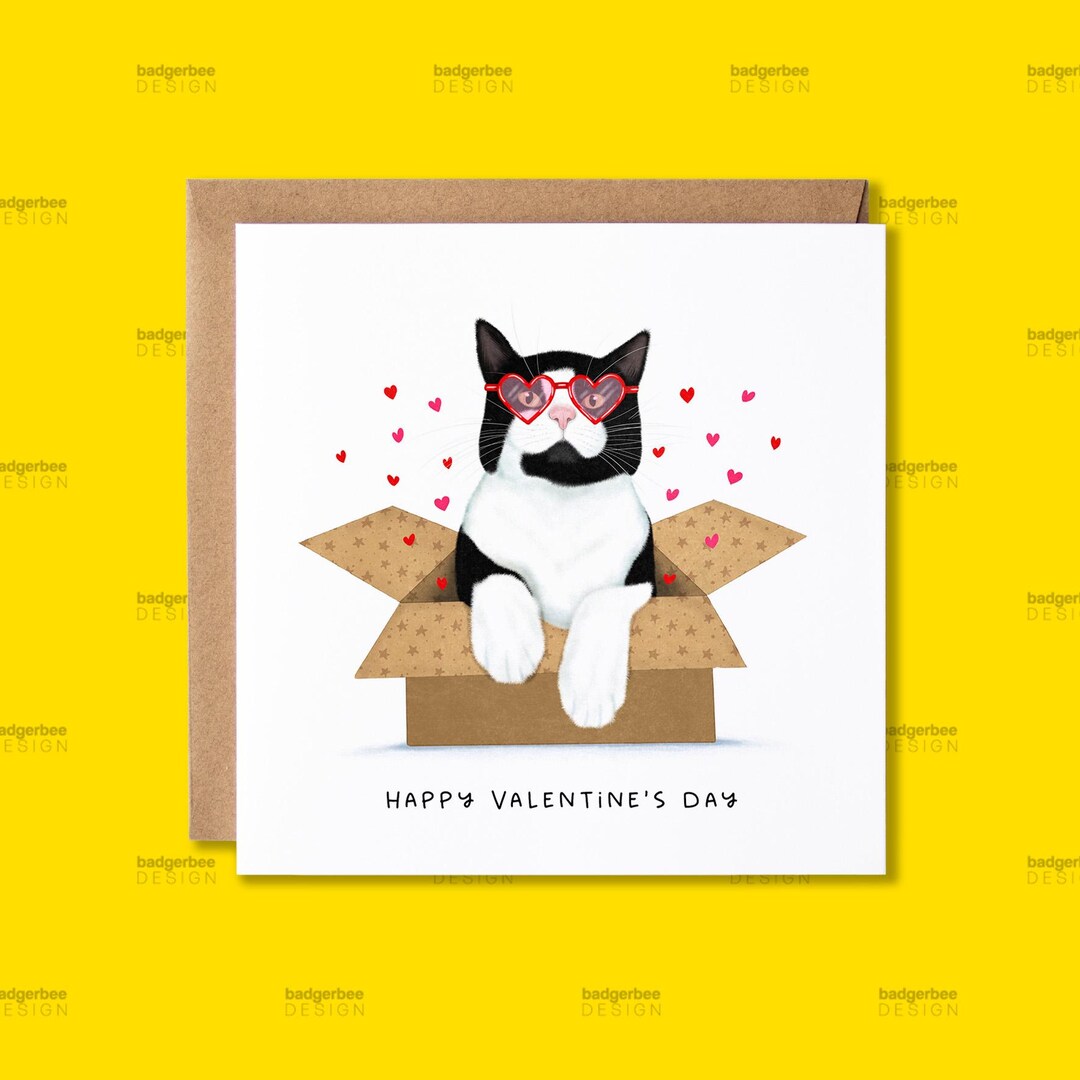 Cat Valentines Day Card, Love You Pun Valentines Day Card for Him, Her ...