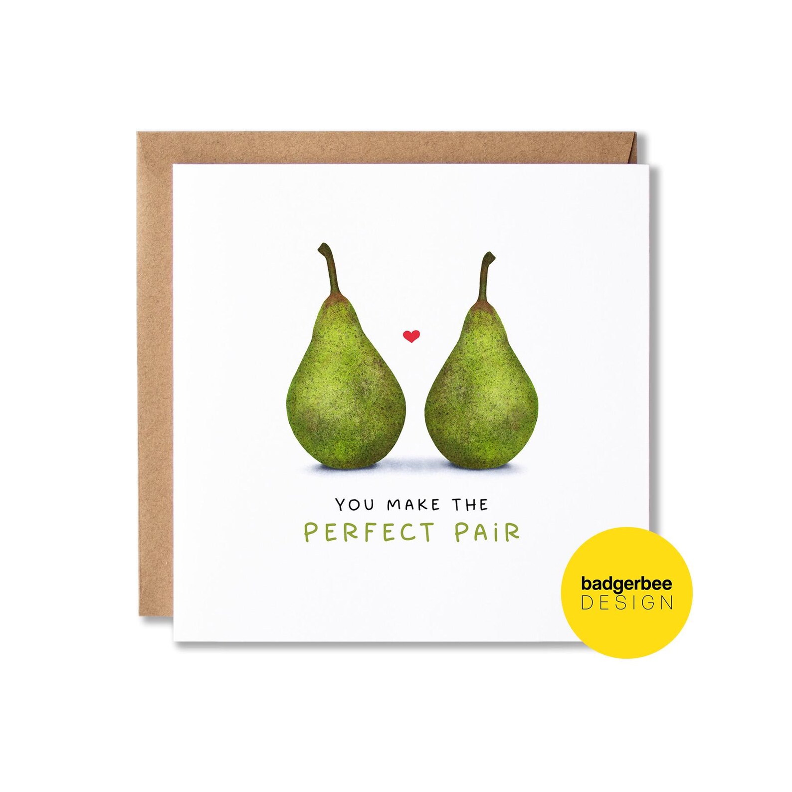 Funny Pun Wedding Card, Perfect Pair Card, Pun Pear Greeting Card, Pun ...